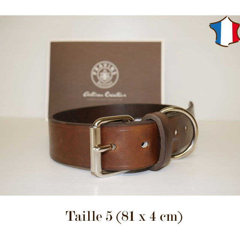 Collier en Cuir Pour Grand Chien Pravins (Taille 5)