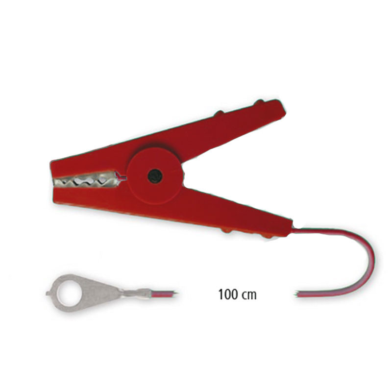 Pince et câble de connexion terre 1m rouge AKO - Accessoire parc
